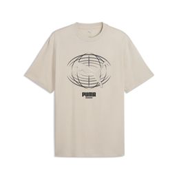 Puma Herren T-Shirt "PumaTECH Relaxed Graphic T-Shirt Herren", beige, Gr. L, clean, Obermaterial: 100% Baumwolle. Rippe: 20% Polyester, 80%