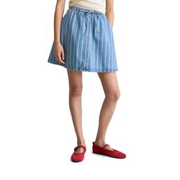 Marc O'Polo Damen Jeansrock "aus reiner Bio-Baumwolle", blau, Gr. S, MARC O'POLO DENIM, gestreift, Obermaterial: 100% Baumwolle, R&ouml;cke