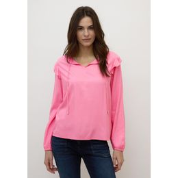 Damen Langarmbluse, pink, Gr. 38, STREET ONE STUDIO, unifarben, Stoff, 100% Viskose, Blusen, aus softer Viskose