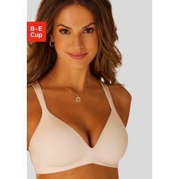 Damen Schalen-BH "BH ohne B&uuml;gel, T-Shirt-BH", NUANCE BY LASCANA, Gr. 70, beige, Microtouch, Obermaterial: 54% Polyamid, 26% Elasthan, 20% Polyester,