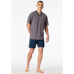 Schiesser Herren Shorty "Comfort Nightwear", Gr. 58, bunt, Single Jersey, Obermaterial: 100% Baumwolle, Homewear-Sets, mit klassischem Karo-Muster,
