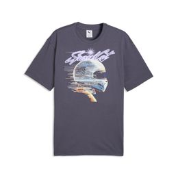 Puma Herren T-Shirt "Graphics Speedcat Relaxed T-Shirt Herren", grau, Gr. XS, bedruckt, Obermaterial: 100% Baumwolle. Kragen: 70% Baumwolle, 30%