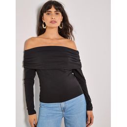 Apricot Damen Langarmshirt "Lang&auml;rmeliges Top", schwarz, Gr. 38, unifarben, Obermaterial: 50% Modal CMD. 46% Baumwolle CO. 4% Elasthan EL., Tops