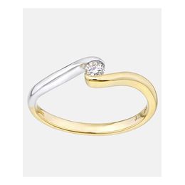 Diamant L'&eacute;ternel Ring aus 375 Gelbgold mit Diamant gedreht | Gr.: 49