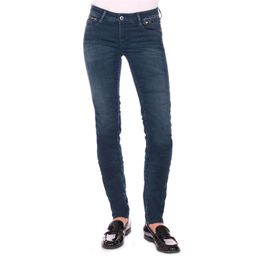 Damen Slim-fit-Jeans "PULP", blau, Gr. 27, Le Temps Des Cerises, unifarben, 83% Baumwolle, 14% Polyester, 3% Elasthan, Jeans, mit eng anliegendem