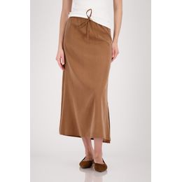 monari Damen Midirock "Rock Basic Cupro", braun, Gr. 40, unifarben, Web, Obermaterial: 70% Cupro, 30% Baumwolle, R&ouml;cke, Seidig glatte Haptik,