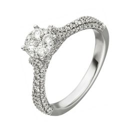 Jobo Damen Diamantring "Ring Wei&szlig;goldring", 60, SI = kleine Einschl&uuml;sse, Diamanten Wei&szlig;gold 585, silber, Diamanten, Wei&szlig;gold 585, Fingerringe, 585