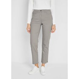 bonprix Damen Stretch-Hose, grau, Gr. 44, Obermaterial: 65% Baumwolle, 33% Polyester, 2% Elasthan, Hosen, in elastischer Super-Stretch-Qualit&auml;t, Slim