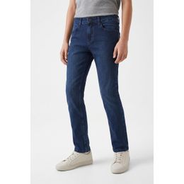 s.Oliver JUNIOR Jungen Regular-fit-Jeans, blau, Gr. 152, Denim/Jeans, Obermaterial: 85% Baumwolle, 14% Polyester, 1% Elasthan, Jeans, mit Taschen