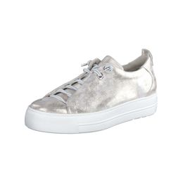 Paul Green Damen Sneaker "Paul Green Sneaker Leder", Gr. 42, silber, Leder, Schuhe