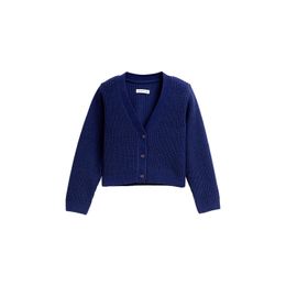 Tom Tailor M&auml;dchen Strickjacke, blau, Gr. 128, unifarben, Strick, Obermaterial: 100% Polyester, Strickjacken, mit V-Ausschnitt