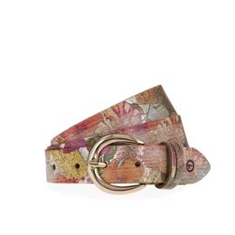 Tamaris Damen Lederg&uuml;rtel ""Cecilia Gold"", bunt, Gr. 110, gebl&uuml;mt, mehrfarbig, Rindsleder, G&uuml;rtel, mit 3 cm Breite, aus Rindsleder, im