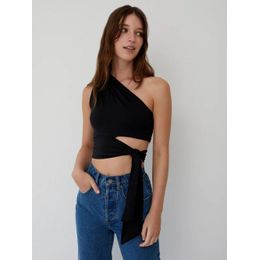 LEGER Damen One-Shoulder-Top "Leia, LeGer by Lena Gercke", schwarz, Gr. 44, Web, Obermaterial: 90% Polyester, 10% Elasthan, Tops, Regular fit im