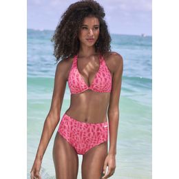 ELBSAND Damen B&uuml;gel-Bikini-Top "Letra", orange, Gr. 44, bedruckt, Recycling-Polyamid, Bikini-Oberteile, mit tollem Wording