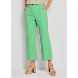 GOLDNER Damen Stretch-Jeans "Kurzgr&ouml;&szlig;e Jerseyhose mit Biesen", gr&uuml;n, Gr. 21, Obermaterial: 97% Baumwolle CO. 3% Elasthan EL., Jeans, abgesteppte