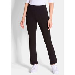 GOLDNER Damen 2-in-1-Hose "Ausgestellte Leggings im Doppelpack", schwarz, Gr. 54, Obermaterial: 95% Baumwolle CO. 5% Elasthan EL., Hosen,