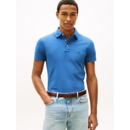 Tommy Hilfiger Herren Poloshirt "1985 SLIM POLO", blau, Gr. XXL, Piqu&eacute;, Obermaterial: 96% Baumwolle, 4% Elasthan, Shirts, Markenstickerei, aus