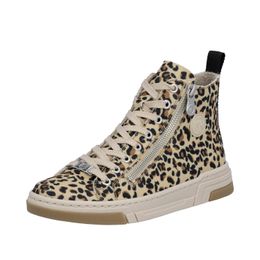 Rieker Damen Schn&uuml;rboots, Gr. 37, beige, Textil, Schuhe, High Top Sneaker, trendy Stiefelette mit seitlichem Rei&szlig;verschluss