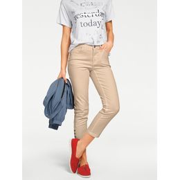 Heine Damen 7/8-Hose, beige, Gr. 36, unifarben, 98% Baumwolle, 2% Elasthan, Miedereinsatz:85% Polyester, 15% Elasthan, Hosen
