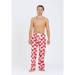 Lousy Livin Underwear LOUSY LIVIN Herren Stoffhose "Pants Valentines", wei&szlig;, Gr. S, bedruckt, 100% Baumwolle, Hosen, mit Herz Print