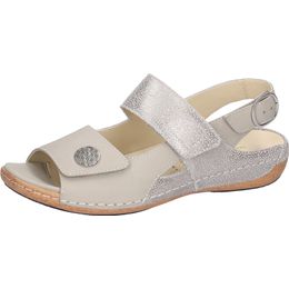 Waldl&auml;ufer WALDL&Auml;UFER Damen Sandale "HELIETT", Gr. 5,5hellgrau, silberfarben, Nubukleder, Veloursleder, metallic, Basic, Schuhe, Sommerschuh, Klettschuh,