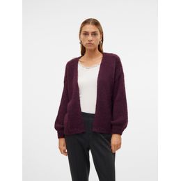 V&eacute;ro Moda VERO MODA Damen Strickjacke "VMMAYBE LS OPEN CARDIGAN GA REP", lila, Gr. M, unifarben, Strick, Obermaterial: 100% Polyester, Strickjacken,