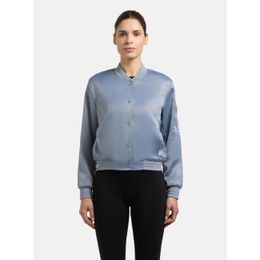 Khujo Damen Collegejacke "Tami", blau, Gr. M, Obermaterial: 97% Polyester, 3% Elasthan. Innenfutter: 100% Polyester, Jacken, Leichte Damen Bomberjacke