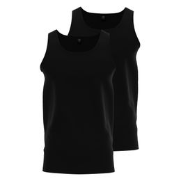 Calida Herren Tanktop "Natural Benefit", Gr. XL, schwarz, Single Jersey, Obermaterial: 94% Baumwolle, 6% Elasthan, unifarben, Tops,