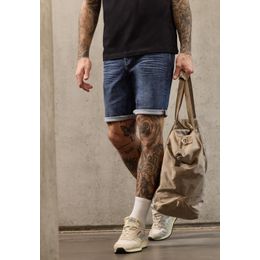 Street One MEN Herren Bermudas, blau, Gr. 31, unifarben, Web, 99% Baumwolle, 1% Elasthan, Hosen, in Bermuda-L&auml;nge