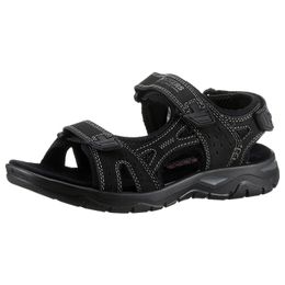 Herren Sandale, Dockers by Gerli, Gr. 44, schwarz, Nubukleder, Schuhe, Sommerschuh, Klettschuh, Outdoorschuh, in Trekking-Optik