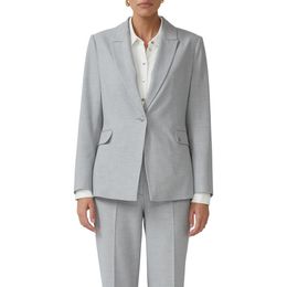 Damen Jackenblazer, grau, Gr. 38, s.Oliver BLACK LABEL, unifarben, Web, Obermaterial: 49% Polyester, 48% Viskose, 3% Elasthan. Futter: 100%