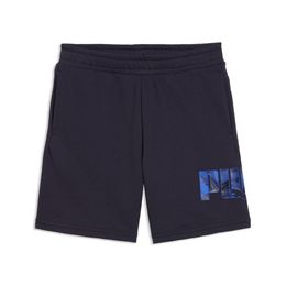 Puma Jungen Trainingsshorts "ESS LOGO LAB STORY 2 SHORTS TR B", schwarz, Gr. 140, bedruckt, Sweatware, Obermaterial: 68% Baumwolle, 32% Polyester,