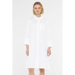 Damen Sommerkleid, wei&szlig;, Gr. S, SENSES.THE LABEL, unifarben, Web, Material: 75% Leinen, 25% Baumwolle, Kleider, mit Brusttasche