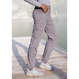Damen Trekkinghose "Cargo Jeans Optik", grau, Gr. 38, VIVANCE ACTIVE BY LASCANA, unifarben, Obermaterial: 98% Baumwolle, 2% Elasthan, Hosen,