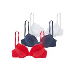 Damen Push-up-BH, PETITE FLEUR BY LASCANA, Gr. 80, bunt, Microtouch, Obermaterial: 60% Polyamid, 35% Polyester, 5% Elasthan, BHs, mit B&uuml;gel &