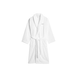 Bademantel Gant, wei&szlig;, Obermaterial: 100% Baumwolle CO., Hausm&auml;ntel, "Bademantel JACQUARD HERRINGBONE ROBE 1er Pack"