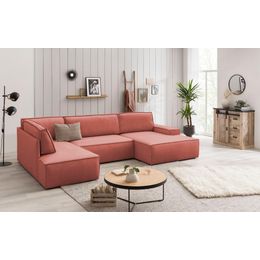 Wohnlandschaft OTTO HOME, B:329cm H:85cm T:195cm, rot, 100% Polyester, Sofas, "SHERWOOD U-Form, 329 cm - OTTO. Verl&auml;ssliche Qualit&auml;t.",