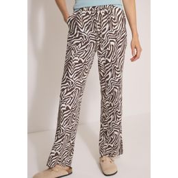 Cecil Damen Stoffhose, braun, Gr. XL, Stoff, 100% Viskose, Hosen, mit Zebramuster