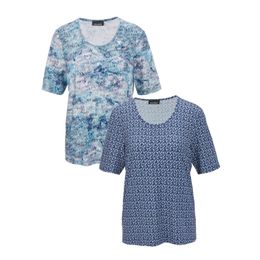 GOLDNER Damen 2-in-1-Shirt "Kurzgr&ouml;&szlig;e T-Shirt-Set mit Rundhalsausschnitt", wei&szlig;, Gr. 25, Obermaterial: 96% Viskose CV. 4% Elasthan EL., Shirts, Ohne