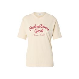 Replay Damen T-Shirt "Replay T-Shirts FP", beige, Gr. S, bedruckt, 100% Baumwolle, Shirts
