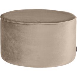 Hocker Woood, B:60cm H:36cm T:60cm, beige, Hocker, "Sara mit Jarra-Velvetbezug, &Oslash; 60 x H 36 cm", Maximale Verschlei&szlig;festigkeit, Tragkraft 120 kg,