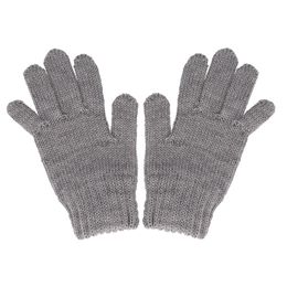 MaxiMo M&auml;dchen Strickhandschuhe, grau, Gr. 4, meliert, unifarben, Strick, Wolle, Handschuhe, Fingerhandschuhe, Wolle, w&auml;rmend, atmungsaktiv, basic,