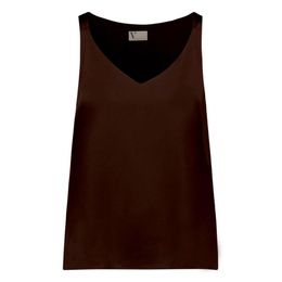 Vera Mont Satin-Bluse mit V-Ausschnitt in rostbraun | Gr.: 46