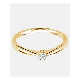 Diamant L'&eacute;ternel Solit&auml;r-Ring aus 375 Gelbgold mit 0.09 Karat Diamant | Gr.: 56