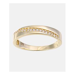 Diamant L'&eacute;ternel Ehering aus 375 Gelbgold mit Zirkonia | Gr.: 53