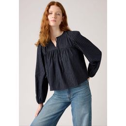 Levi's LEVI'S Damen Klassische Bluse "JOSEPHINE LS HOLI", blau, Gr. S, gestreift, Web, Obermaterial: 99% Baumwolle, 1% metallisierte Fasern, Blusen, mit