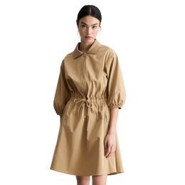 Marc O'Polo Damen Minikleid "aus Organic-Cotton-Mix-Stretch", beige, Gr. S, MARC O'POLO DENIM, unifarben, Obermaterial: 68% Baumwolle, 27% Polyester, 5%