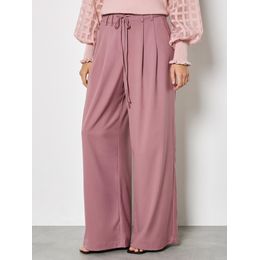 Apricot Damen Stoffhose "Weite Hose", rosa, Gr. 38, uni, gewebt, Obermaterial: 64% Polyester PES. 34% Viskose CV. 2% Elasthan EL., Hosen, mit