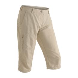 Maier Sports Damen Caprihose "Neckar", beige, Gr. 38, 100% Polyamid, Hosen, kurze Hose Damen, luftige Wanderhose, leichte Outdoorhose, Reg Fit