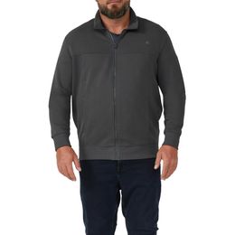 Herren Sweatjacke, grau, Gr. 5XL, s.Oliver MEN BIG SIZES, unifarben, Web, Obermaterial: 70% Baumwolle, 30% Polyester, Sweatjacken, mit Rei&szlig;verschluss